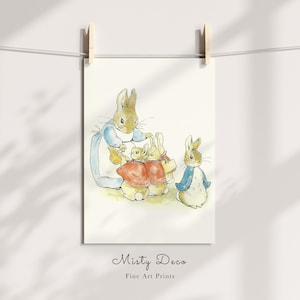 Peter Rabbit Beatrix Potter Vintage Illustration, Kids Storybook Wall ...