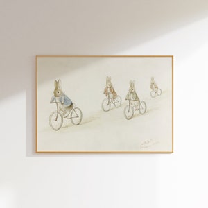 Beatrix Potter Biker Bunnies Vintage Illustration, Benjamin Bunny and ...