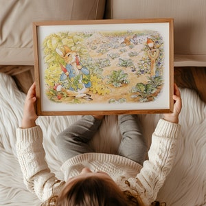 Peter Rabbit Eating Carrots in Mr Mcgregor's Garden Illustration ...