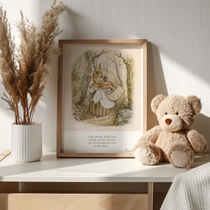 Vintage Beatrix Potter Rabbit Illustration for Nursery, Mrs Rabbit ...