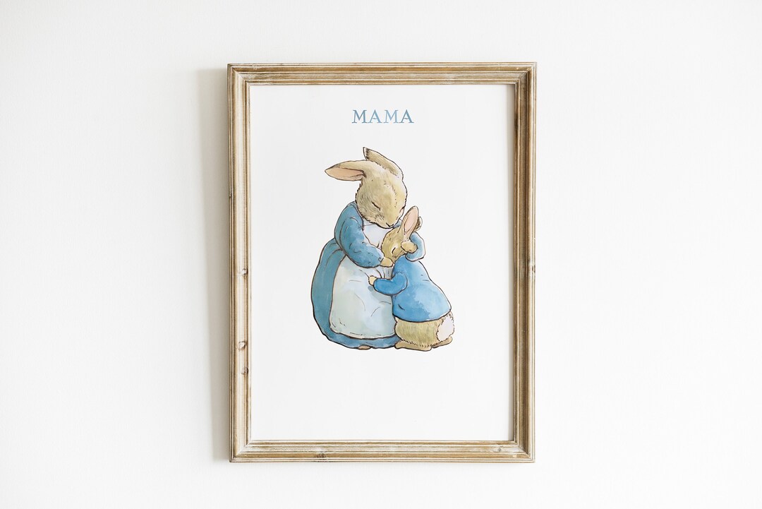 Mom Nursery Print Beatrix Potter Fine Art Print, Mother Rabbit Hugs ...