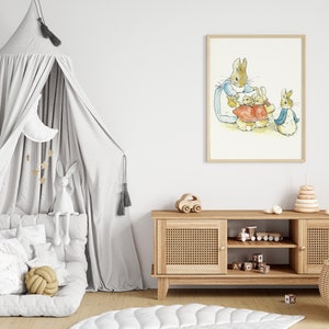 Peter Rabbit Beatrix Potter Vintage Illustration, Kids Storybook Wall ...