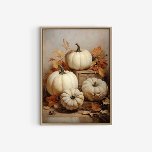 Rustic Halloween Pumpkin Painting, Printable Pumpkin Still Life Wall ...