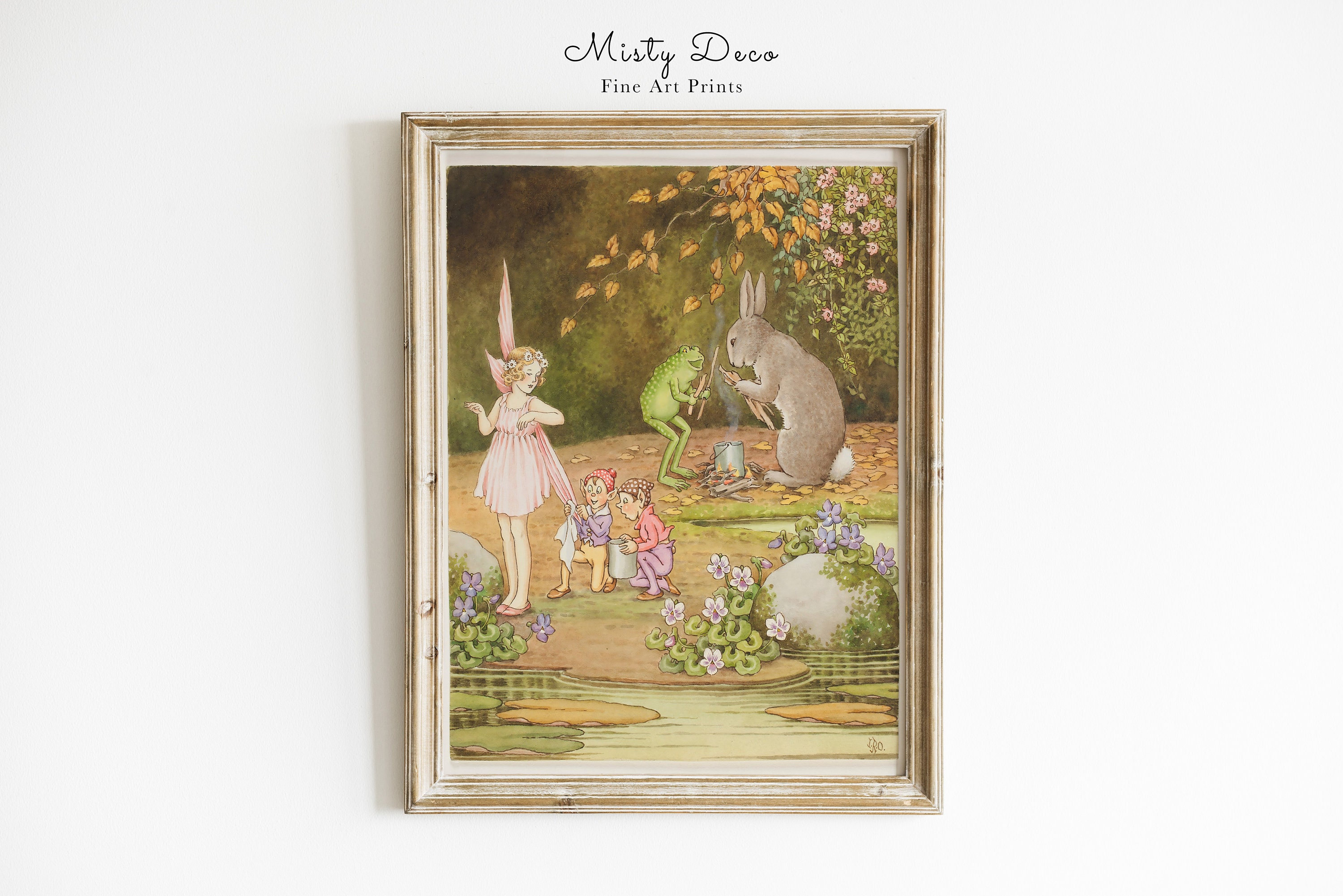 Fairy Rabbits Frog and Gnome Illustration by Ida Rentoul - Etsy