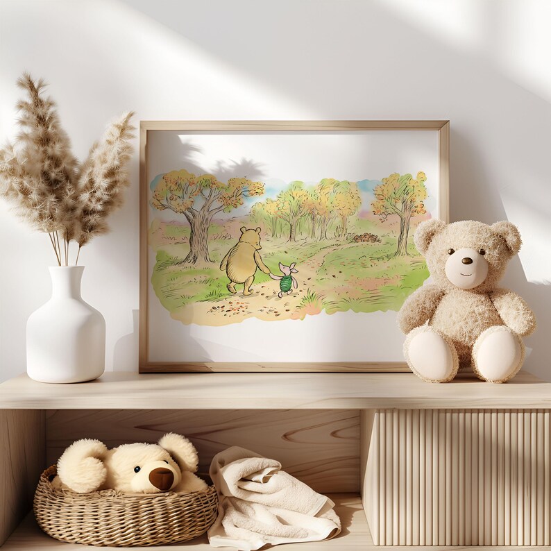 Vintage Winnie the Pooh Fine Art Print, Retro Winnie the Pooh Poster ...