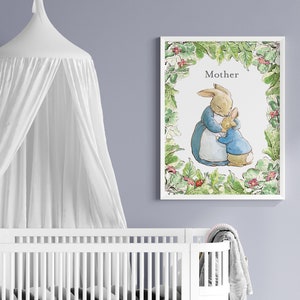 Mother Rabbit Hugs Peter Rabbit, Beatrix Potter Printable Wall Art ...
