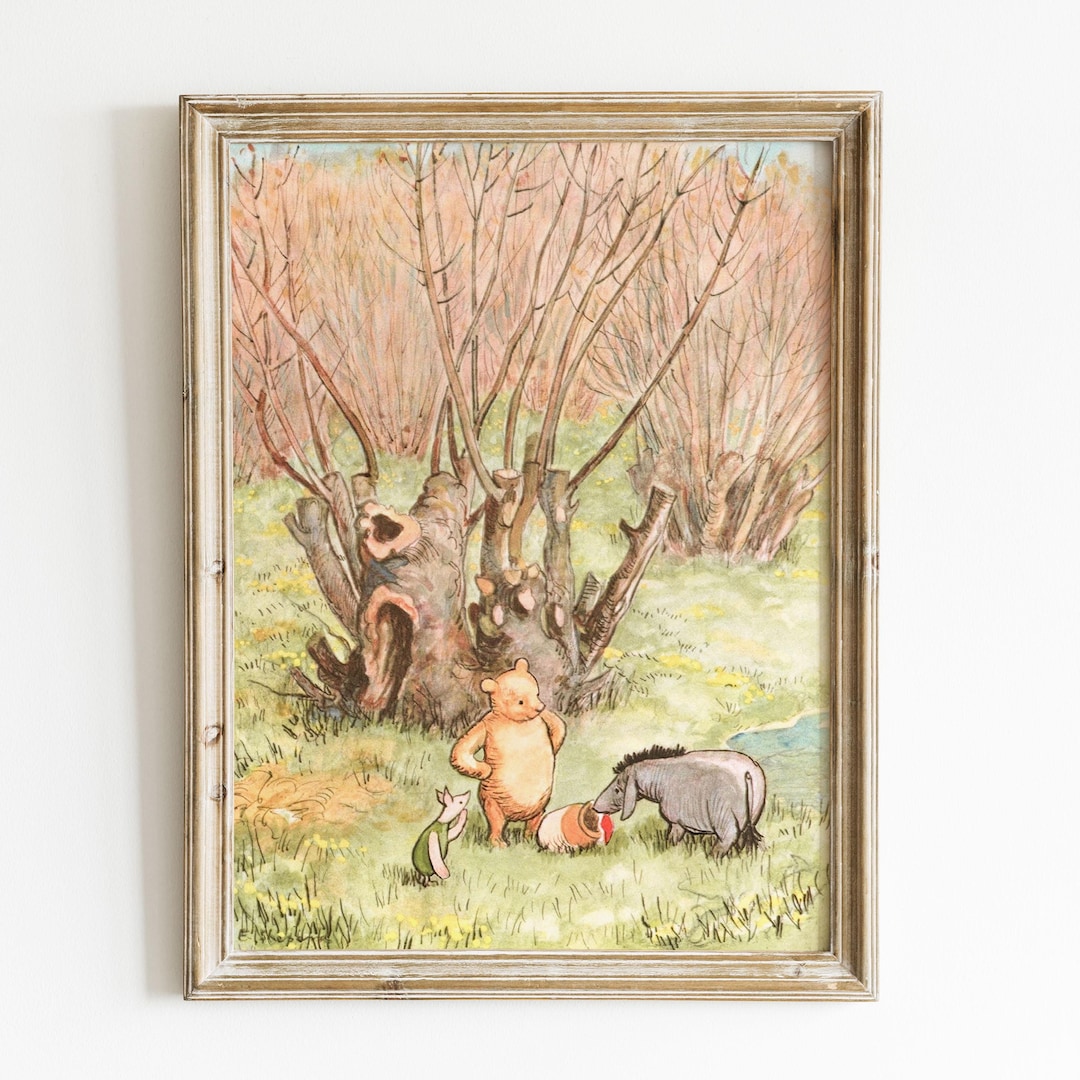 Vintage Winnie the Pooh Printable Wall Art, Retro Winnie the Pooh ...