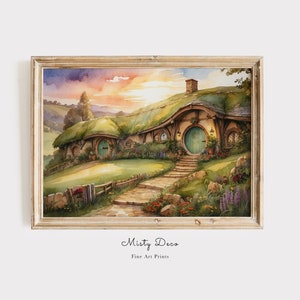 The Shire Collection, 5 Printable Watercolor Paintings of Bilbo Baggins ...