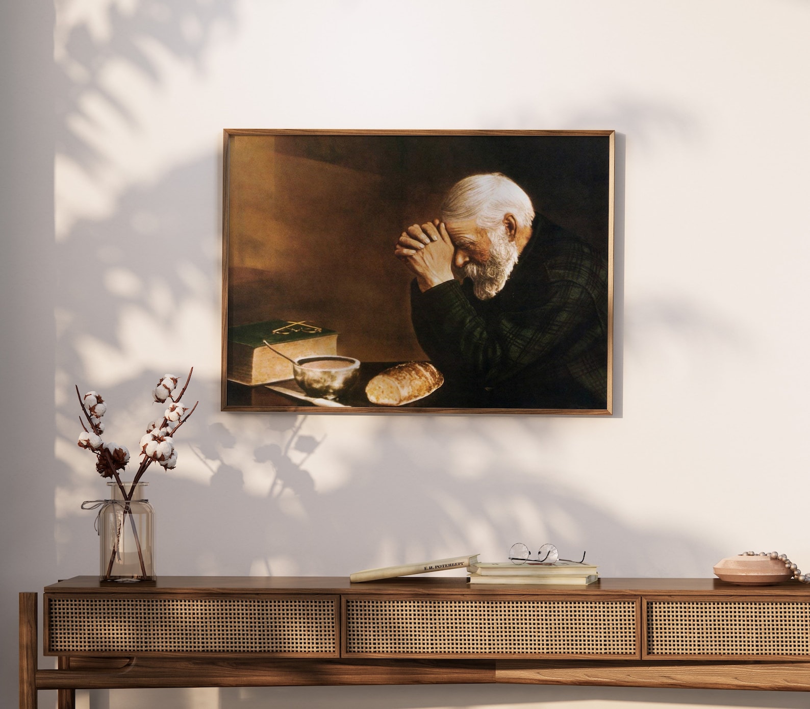 Man Praying Over Bread Wall Art by Eric Enstrom, Grace Old Man Praying ...