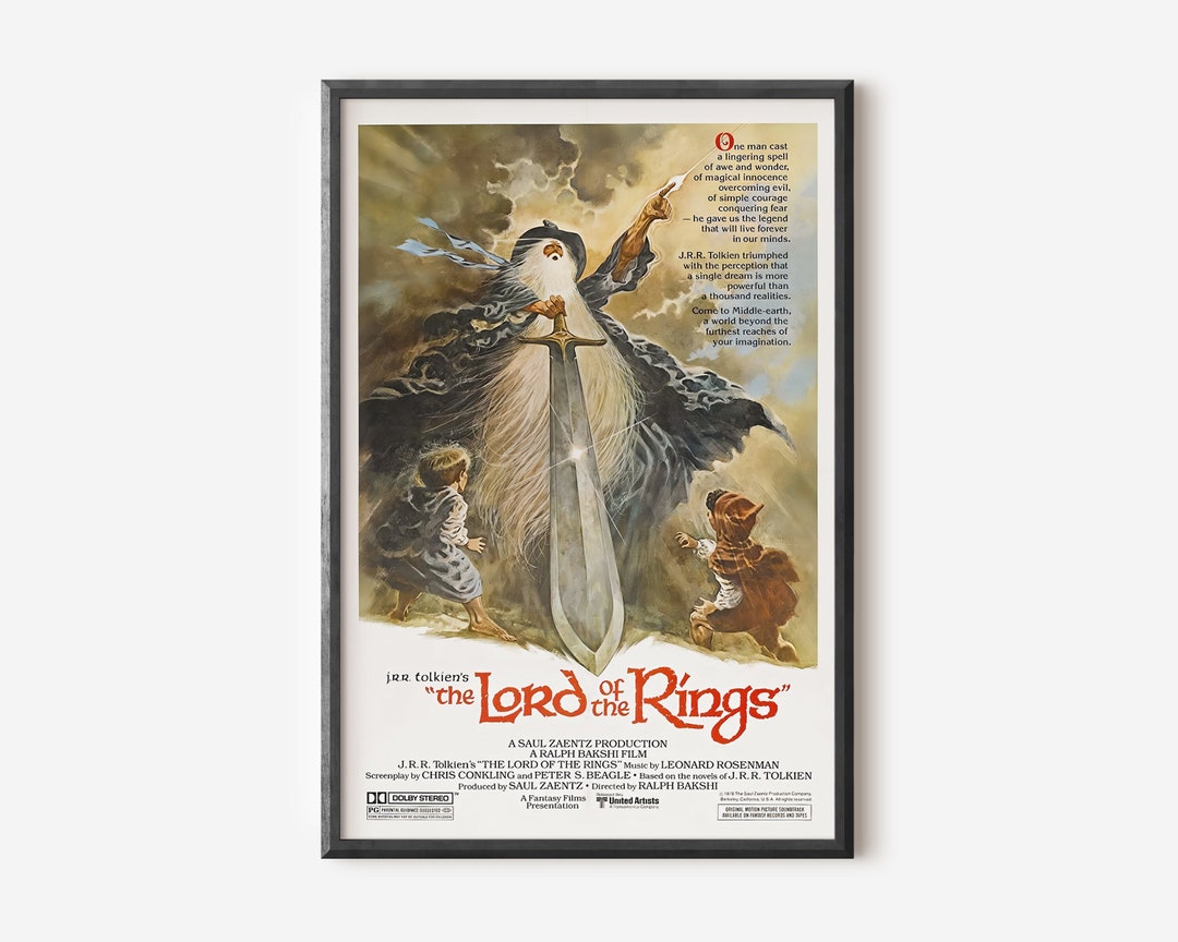 Retro Lord of the Ring Movie (1978) Poster, Fellowship of Ring, LOTR ...