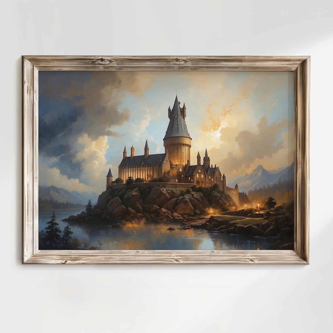 Magical Wizard Castle in Beautiful Evening Light, Fantasy Castel Oil ...