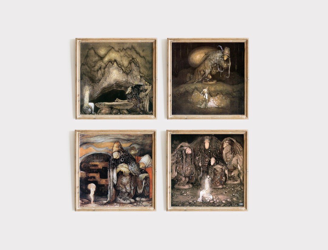 John Bauer TROLLS, Bundle of Four, Folk Tales Vintage Art, Folklore ...