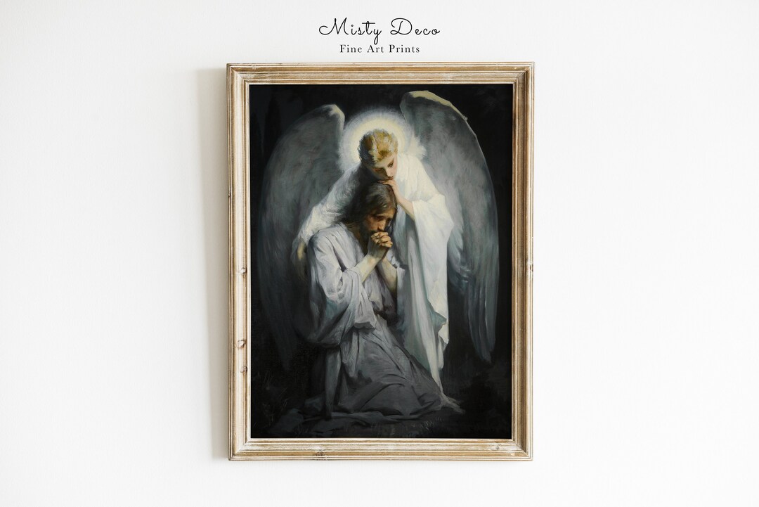 Jesus Printable Wall Art, Agony in the Garden by Frans Schwartz, Angel ...