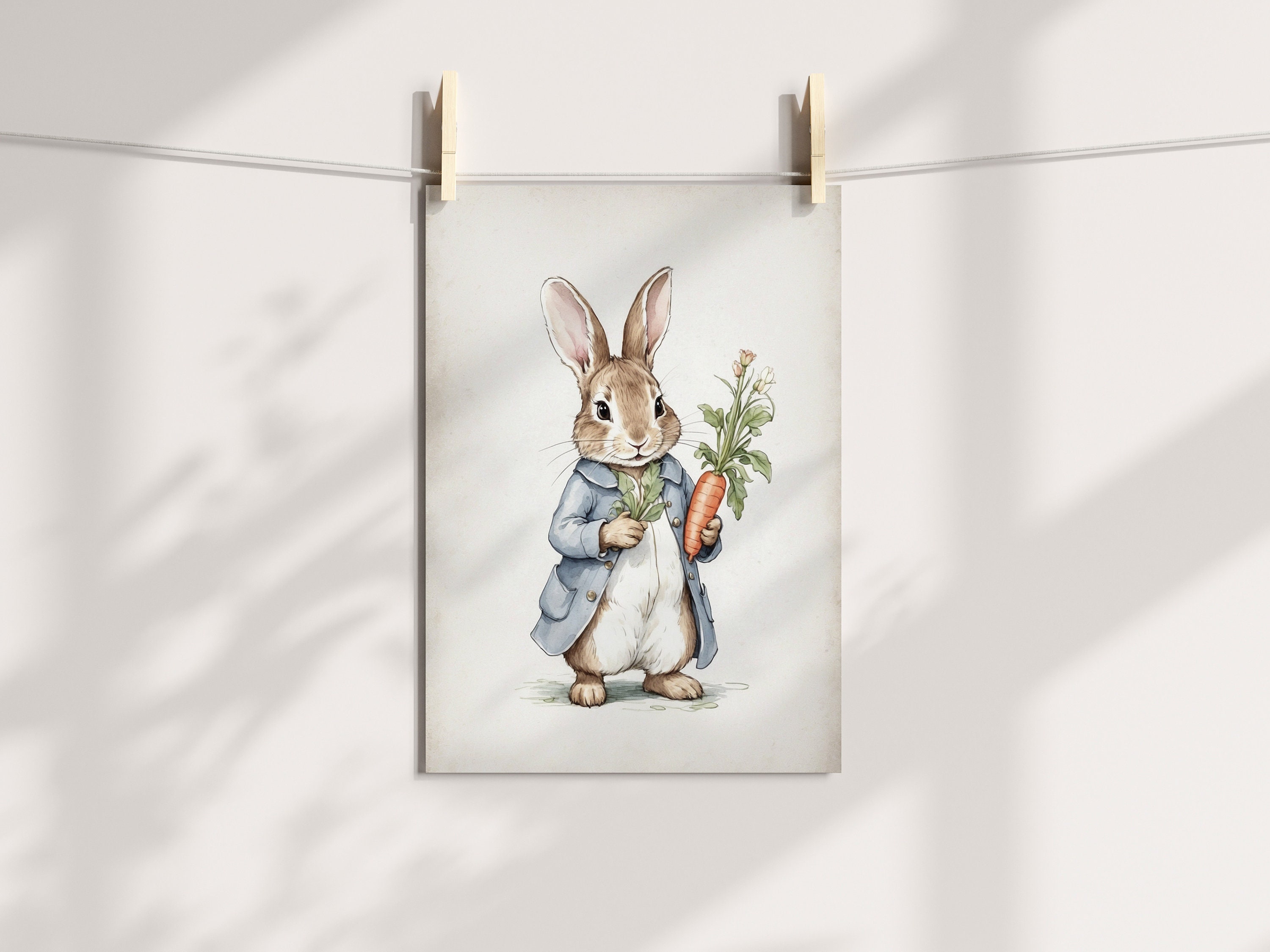 Beatrix Potter Peter Rabbit With Carrot Illustration, Benjamin Bunny ...
