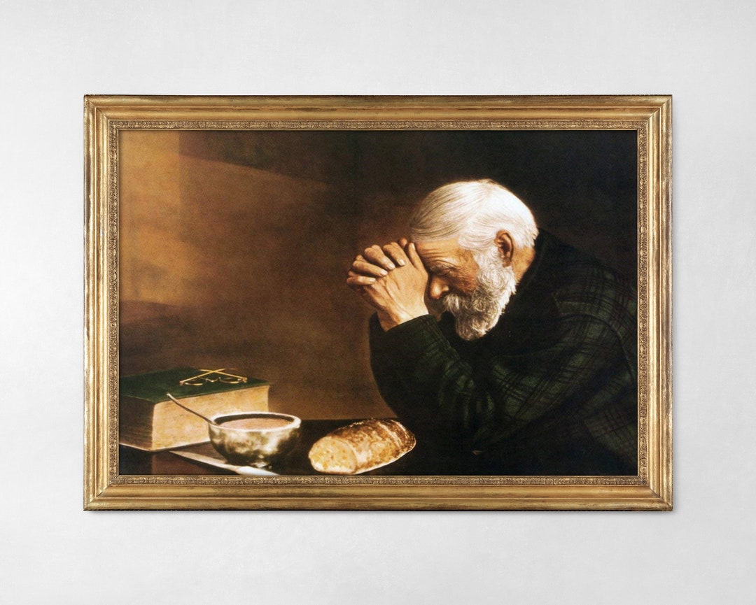 Grace by Eric Enstrom Digital Download. Man Praying Over Bread - Etsy