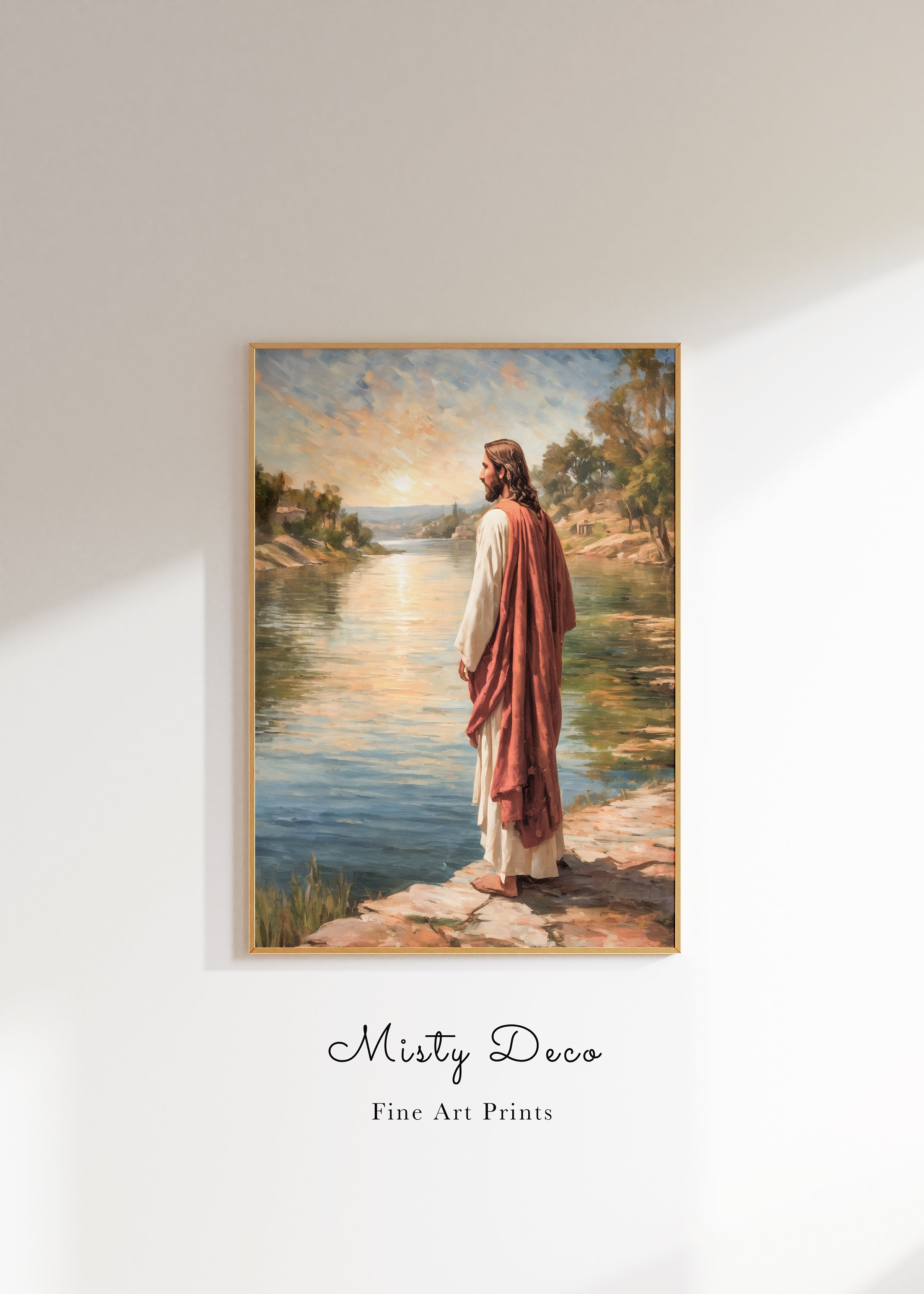 Jesus Portrait Oil Painting Jesus Standing by the Lake of - Etsy