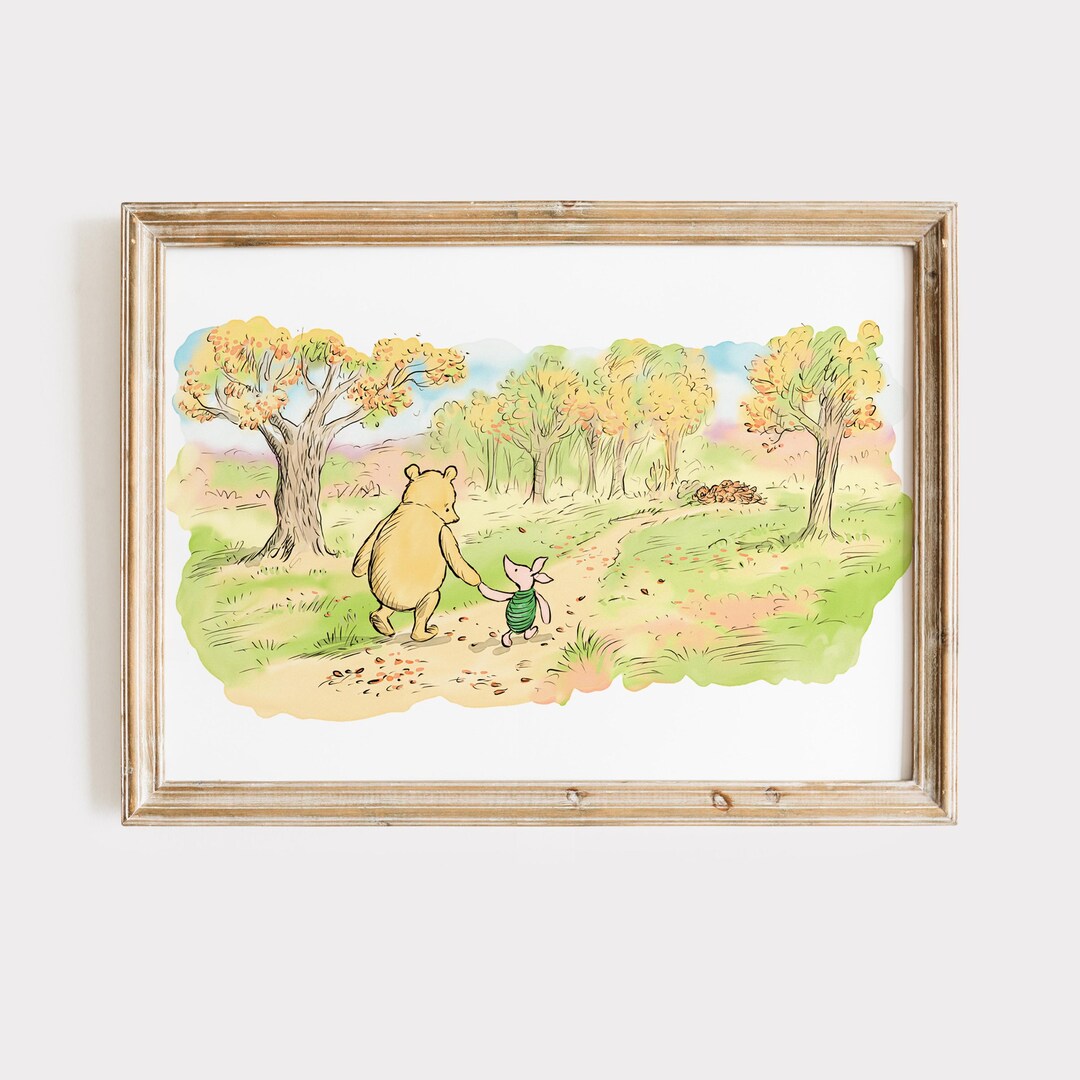 Vintage Winnie the Pooh Printable Wall Art, Retro Winnie the Pooh ...