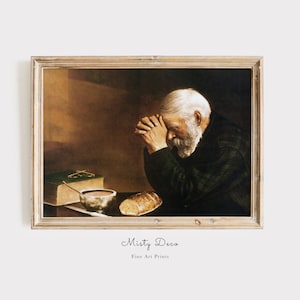 Grace by Eric Enstrom Fine Art Print, Man Praying Over Bread Wall Art ...