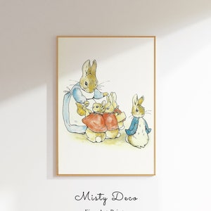 Peter Rabbit Beatrix Potter Vintage Illustration, Kids Storybook Wall ...