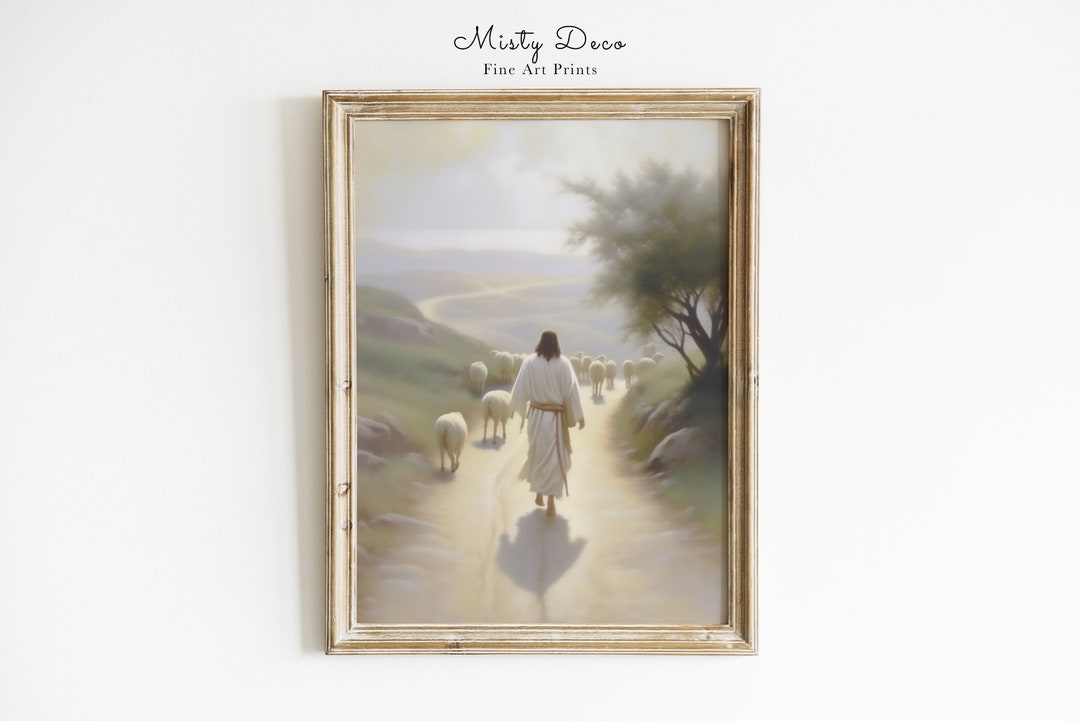 Jesus on the Path Fine Art Print, Jesus Walking the Road, the Lord is ...