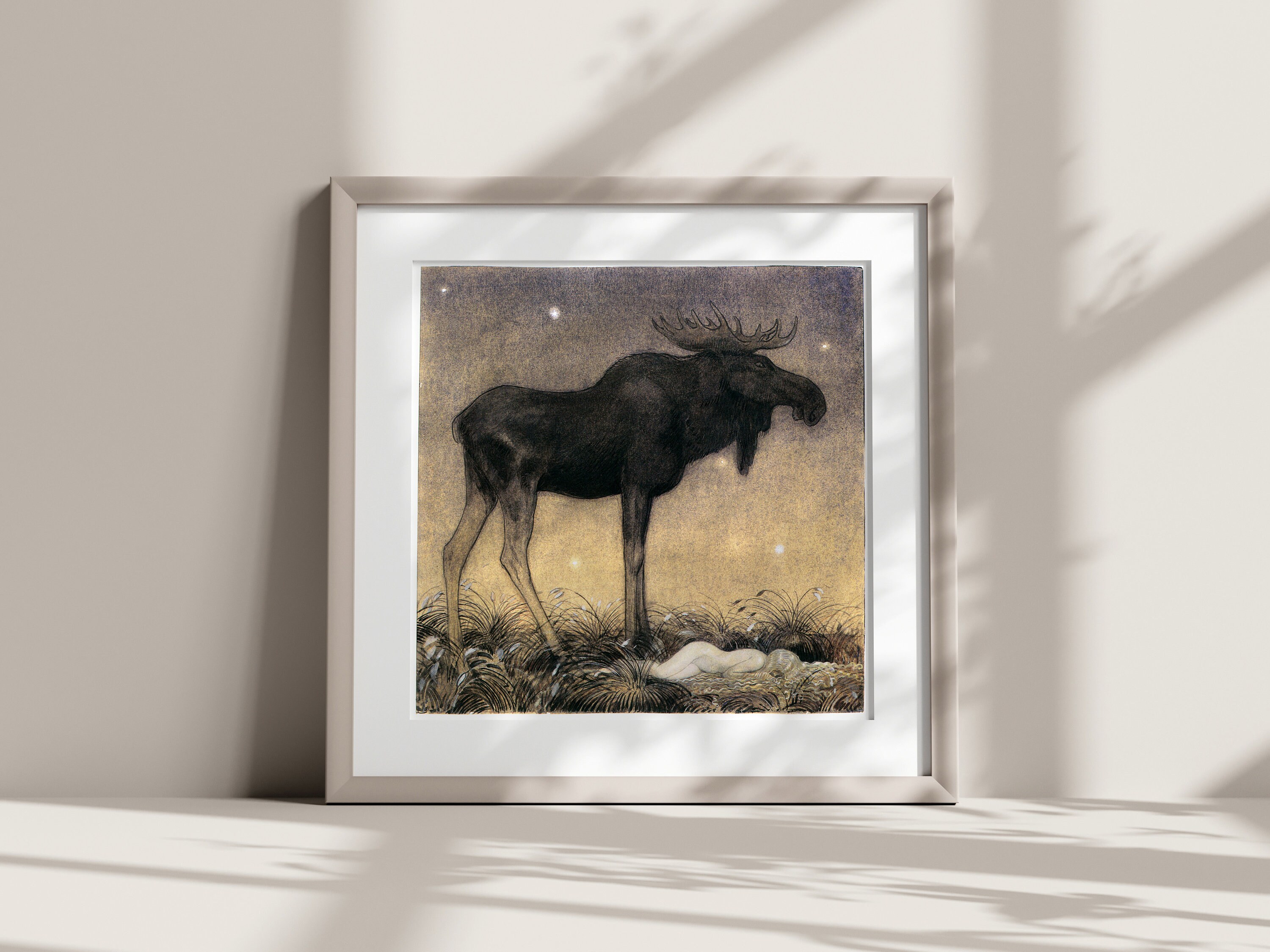 Beautiful Vintage Fairytale Princess and Moose Art by John Bauer ...
