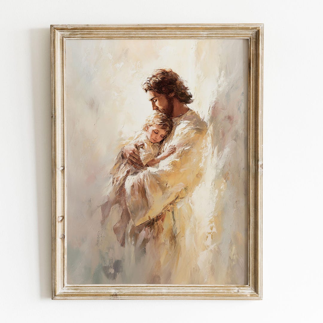 Christ Embrace Poster, Jesus Loves You Wall Art, You Are Never Alone ...