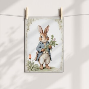 Vintage Beatrix Potter Peter Rabbit Illustration, Rabbit Painting Wall ...