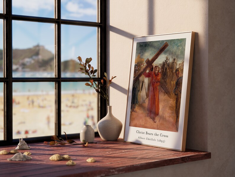 Jesus Christ Fine Art Printable, Jesus Bears the Cross Vintage Art ...