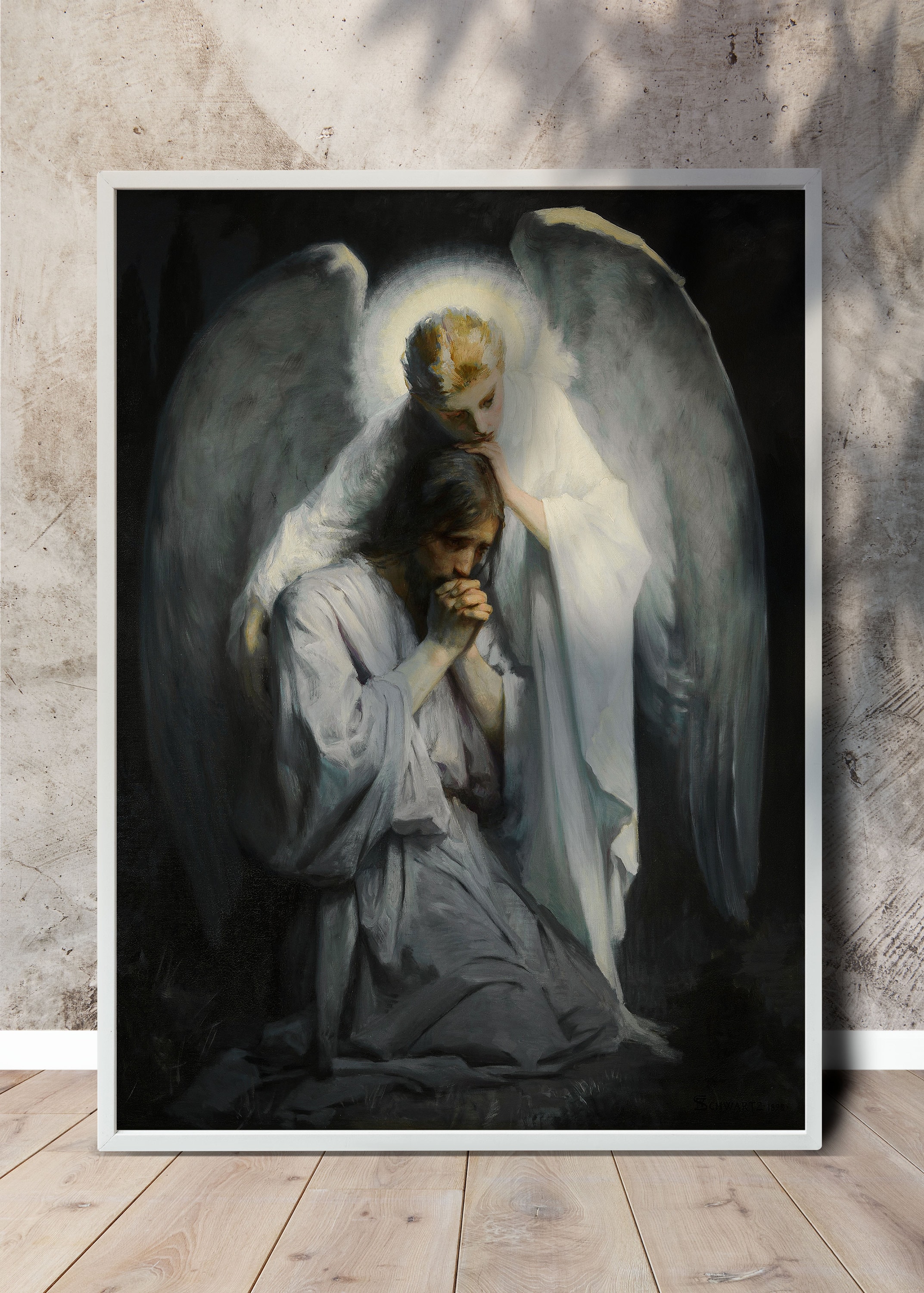 Jesus and Angel Wall Art, Agony in the Garden by Frans Schwartz, Angel ...