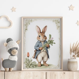 Vintage Beatrix Potter Peter Rabbit Illustration, Rabbit Painting Wall ...