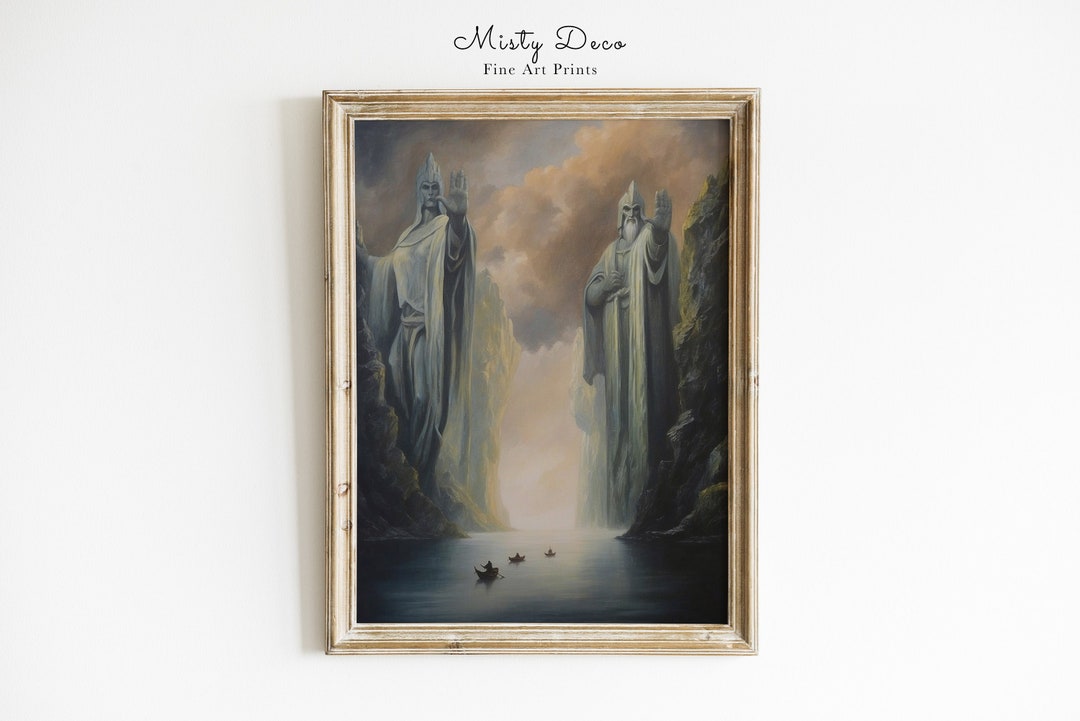 Gates of Argonath Oil Painting, Lord of the Ring Fine Art Print ...