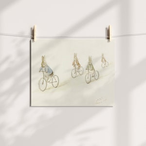 Beatrix Potter Biker Bunnies Vintage Illustration, Benjamin Bunny and ...
