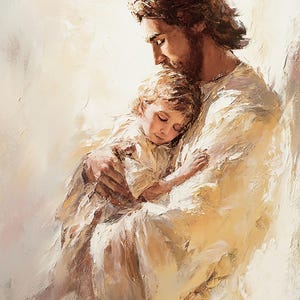Christ Embrace Poster, Jesus Loves You Wall Art, You Are Never Alone ...