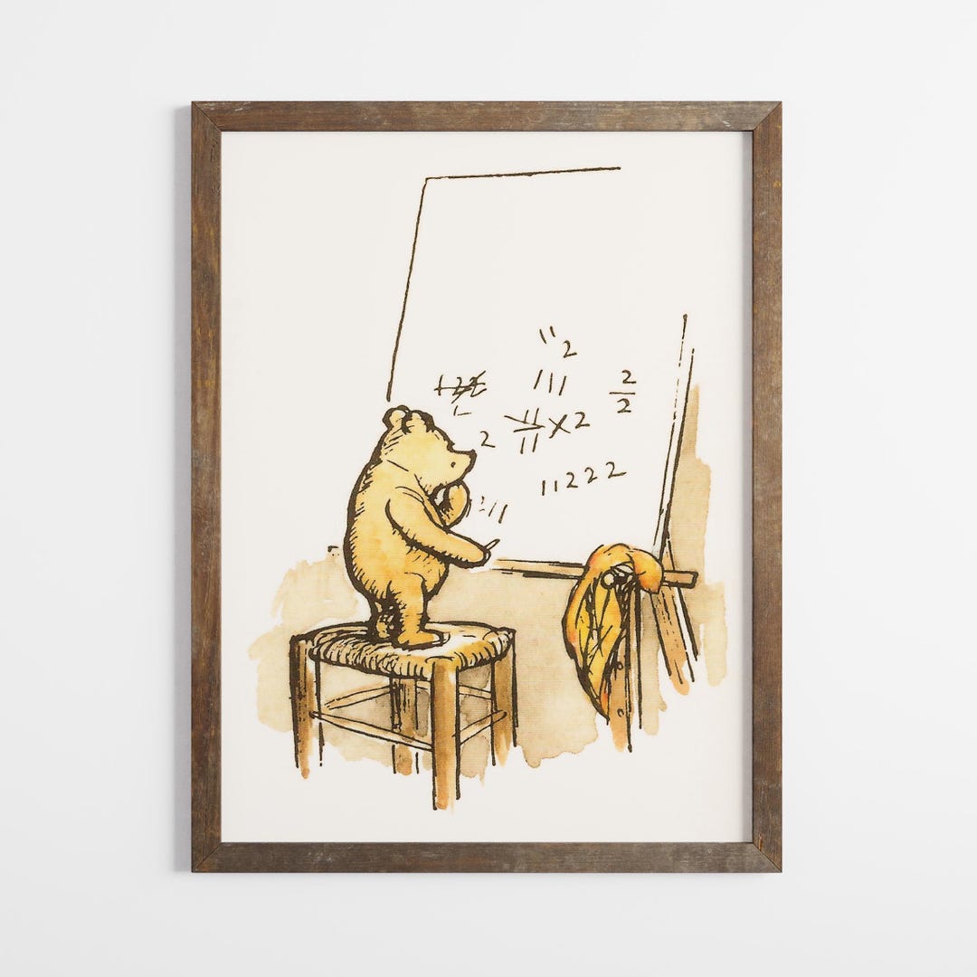 Retro Winnie the Pooh Illustration, Pooh Poster for School, Vintage ...