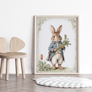 Vintage Beatrix Potter Peter Rabbit Illustration, Rabbit Painting Wall ...
