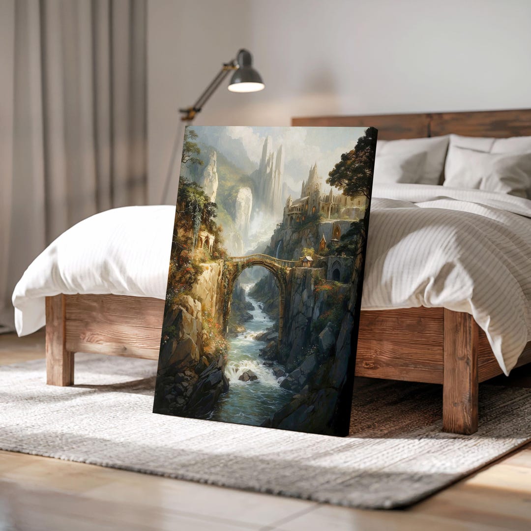 Exclusive Canvas Elven River Landscape Power Ring Painting. - Etsy