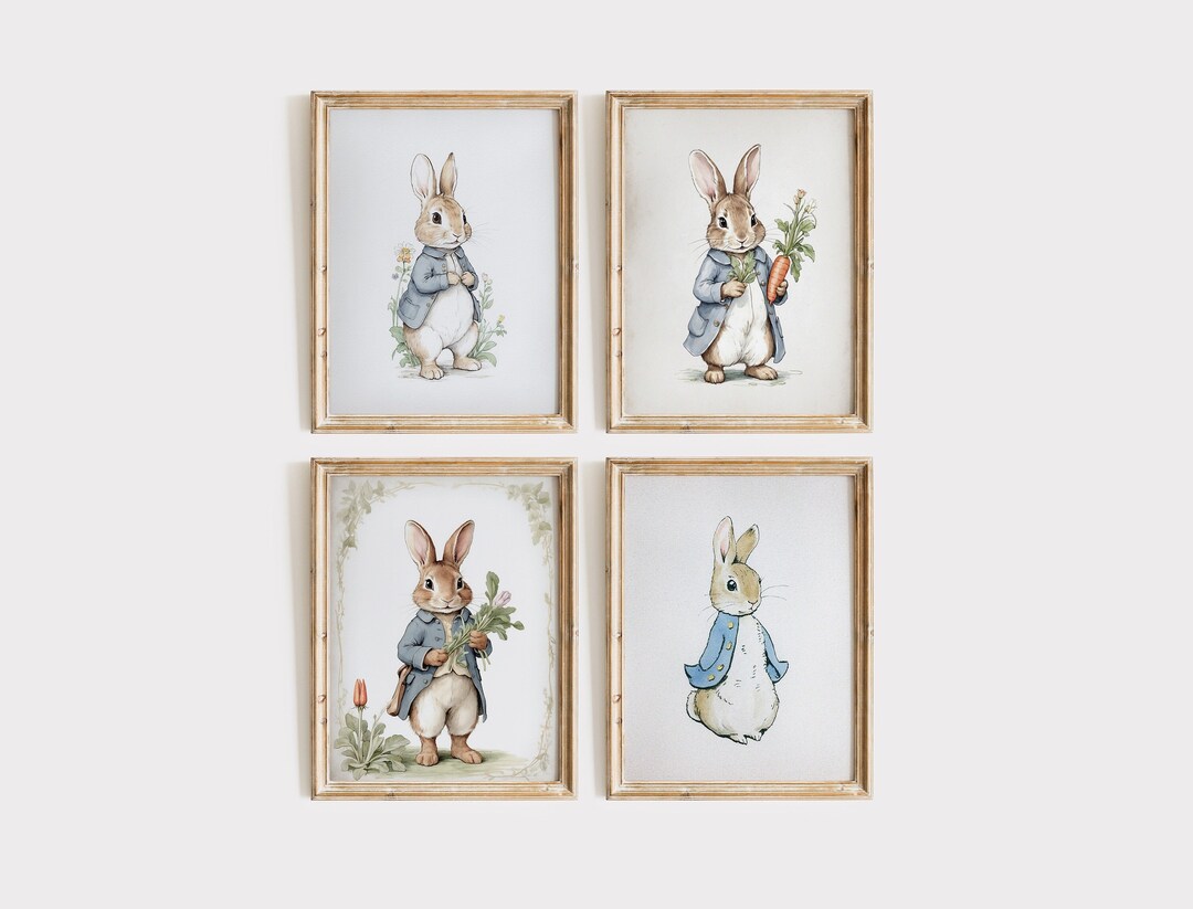 Printable Peter Rabbit Beatrix Potter Illustrations Set of 4, Nursery ...