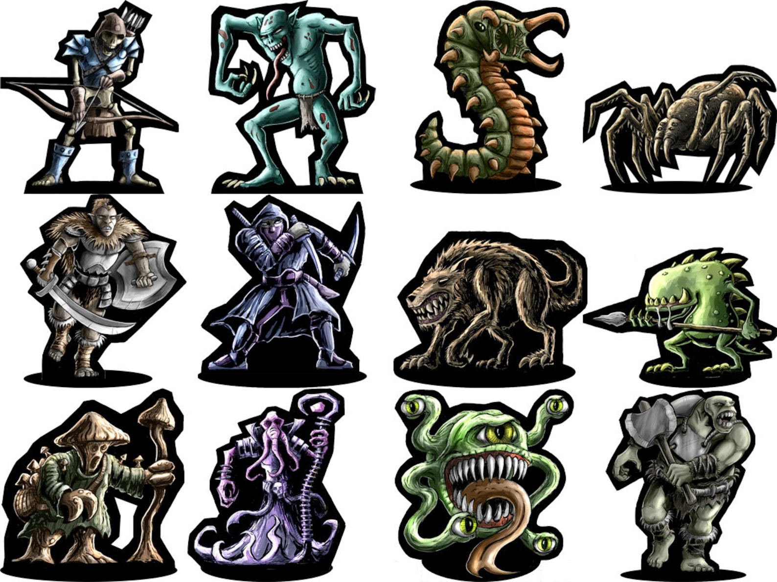 SET A - 100 Circle and 100 Silhouette Tokens for Virtual Tabletop RPG ...