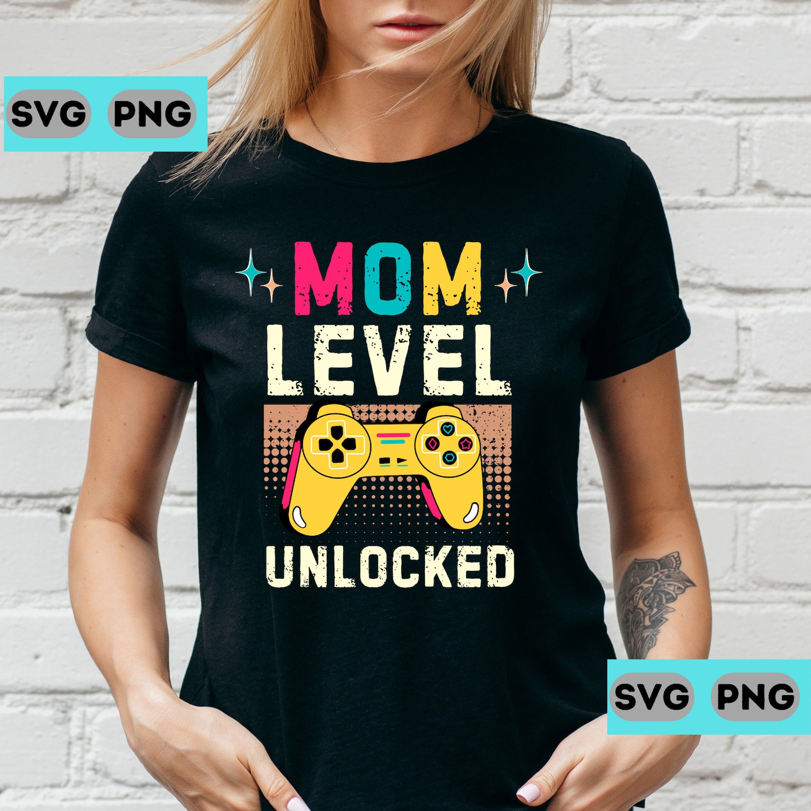 Mom Level Unlocked Funny Mother's Day Gaming Mom Gamer Retro Gamer 90's ...