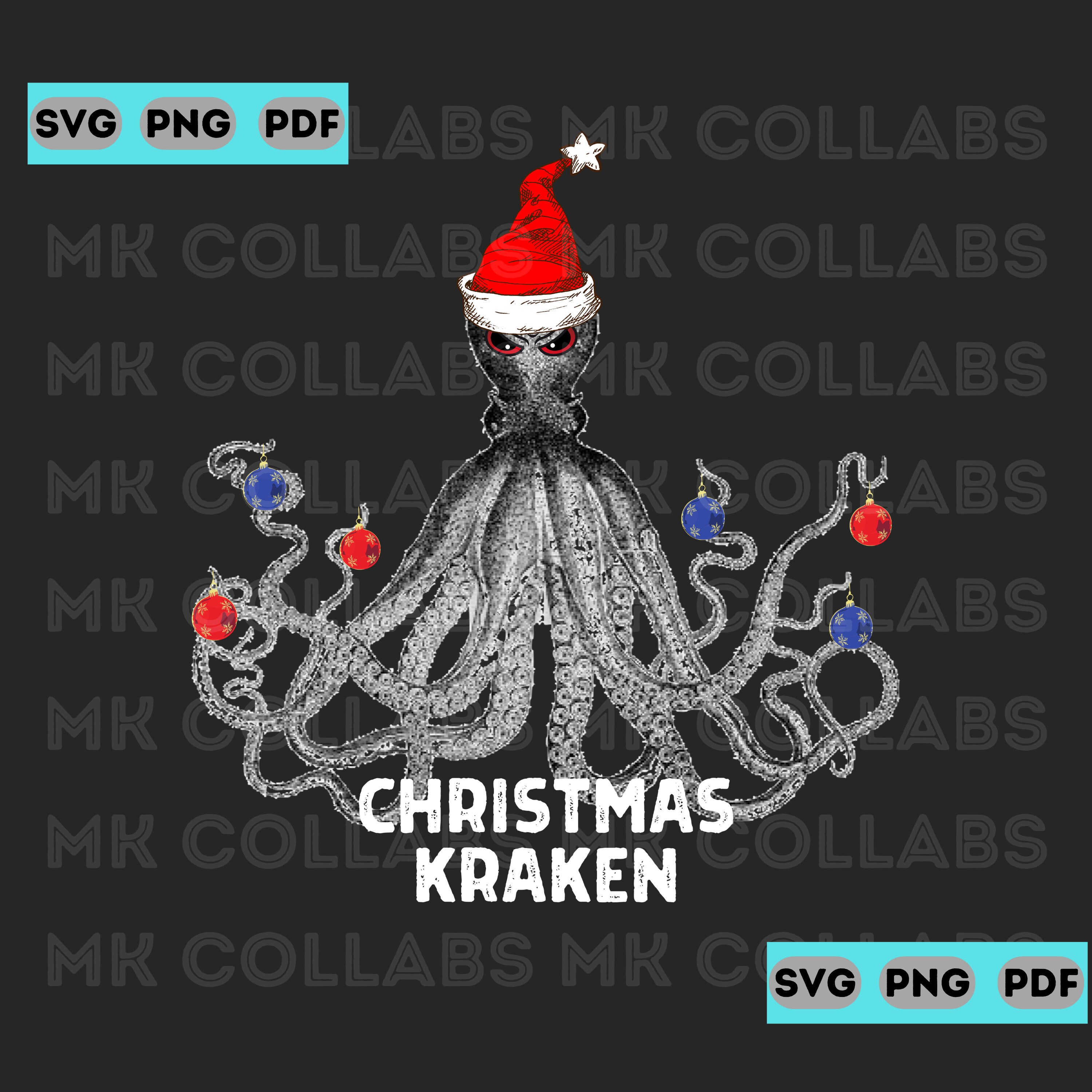 Christmas Kraken SVG PNG PDF Digital Print Download Cricut Sublimation ...