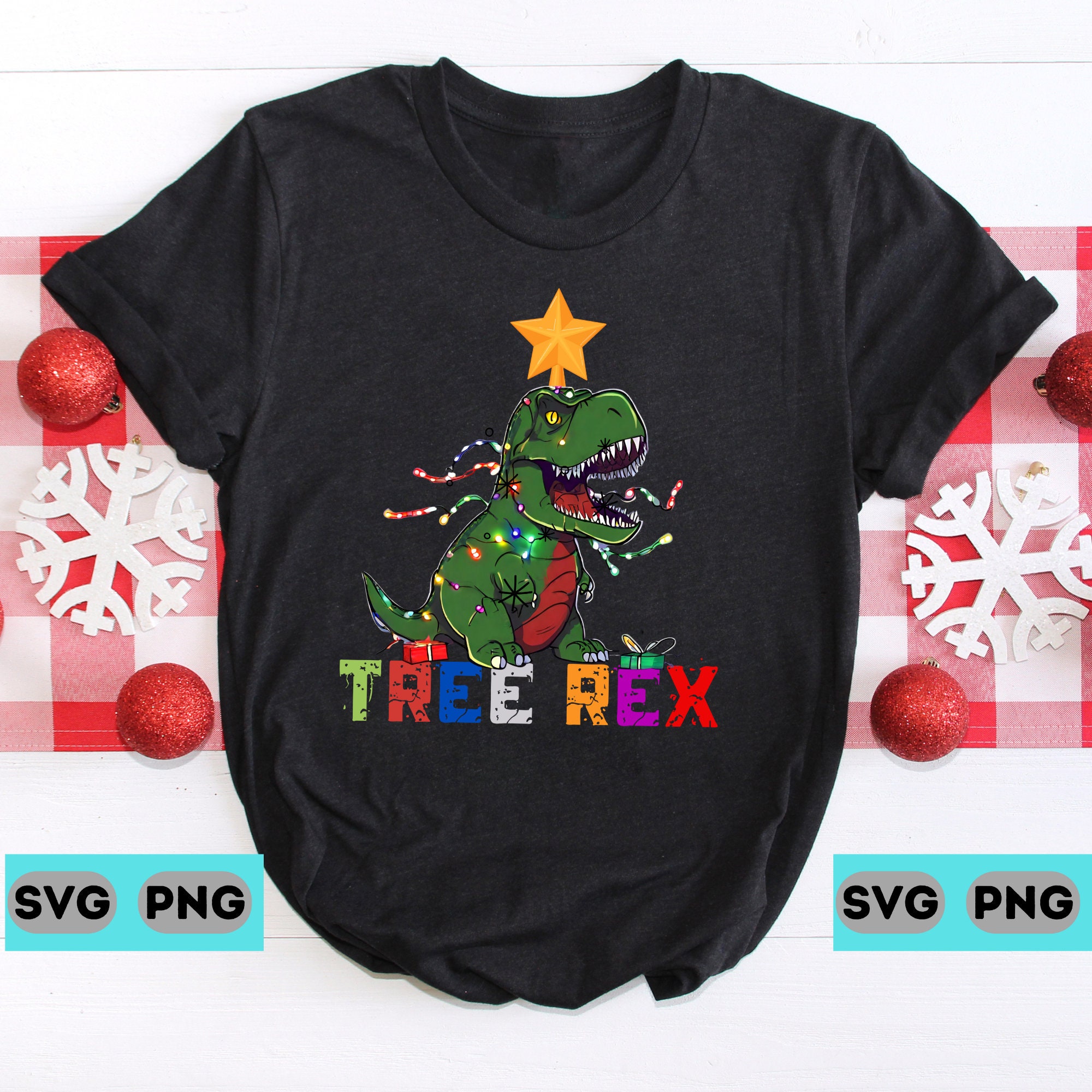 Tree Rex Trex Christmas T-rex Dinosaur Christmas Tree Xmas Tyrannosaurs ...