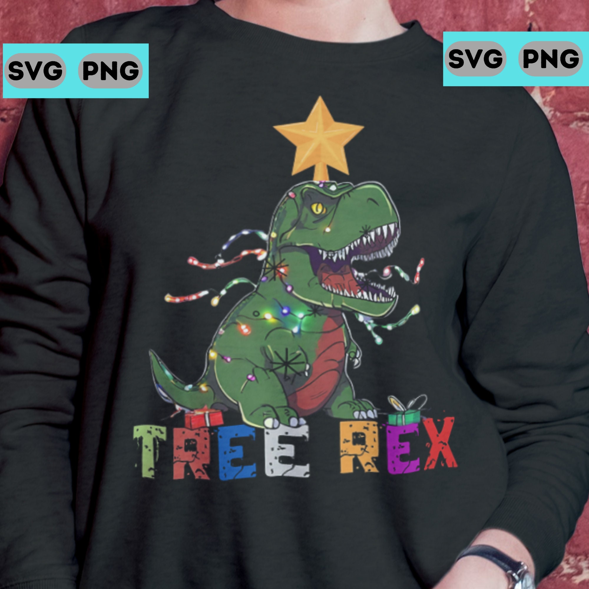 Tree Rex Trex Christmas T-rex Dinosaur Christmas Tree Xmas Tyrannosaurs ...