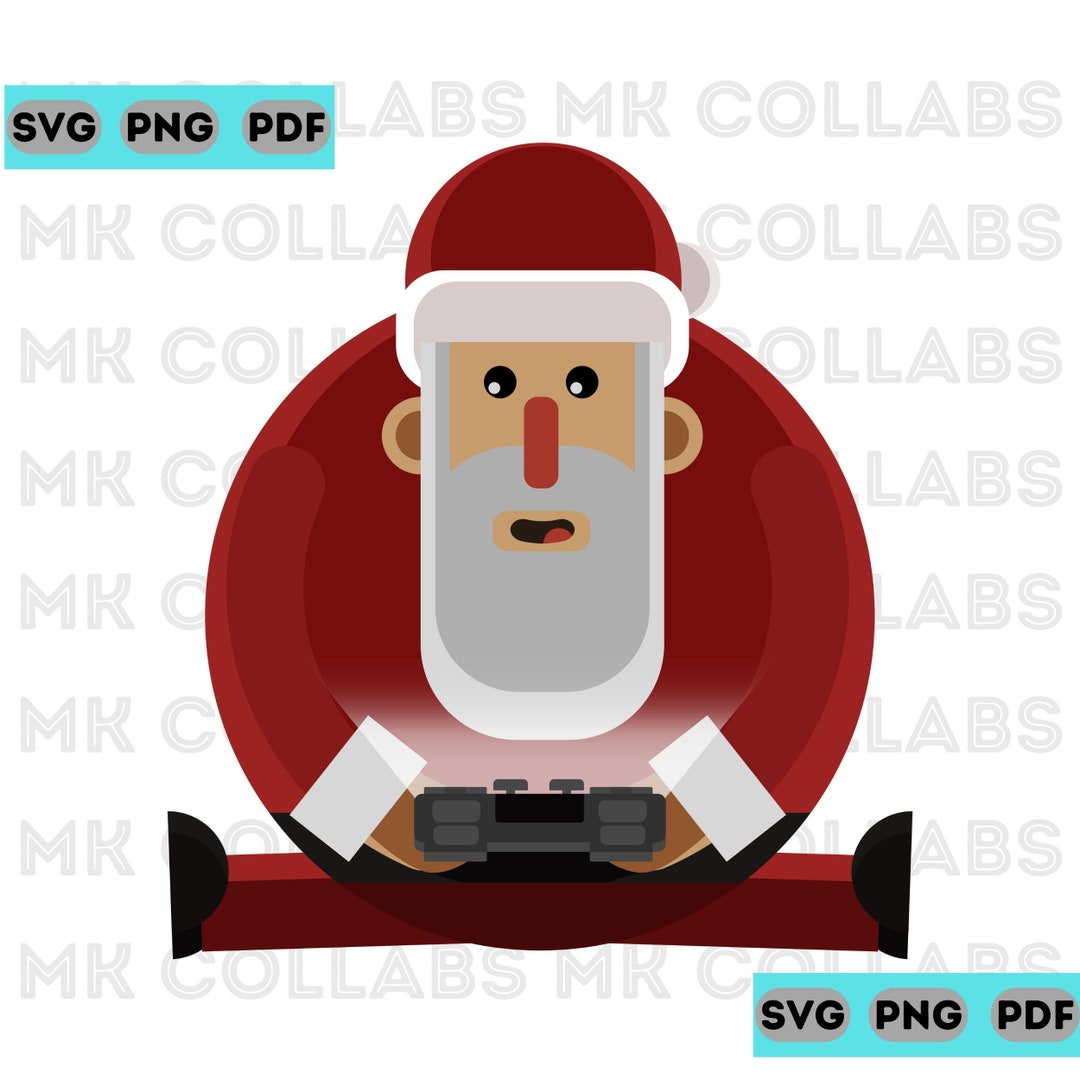 Santa Gamer Christmas PNG SVG PDF Video Games Digital Print Download ...