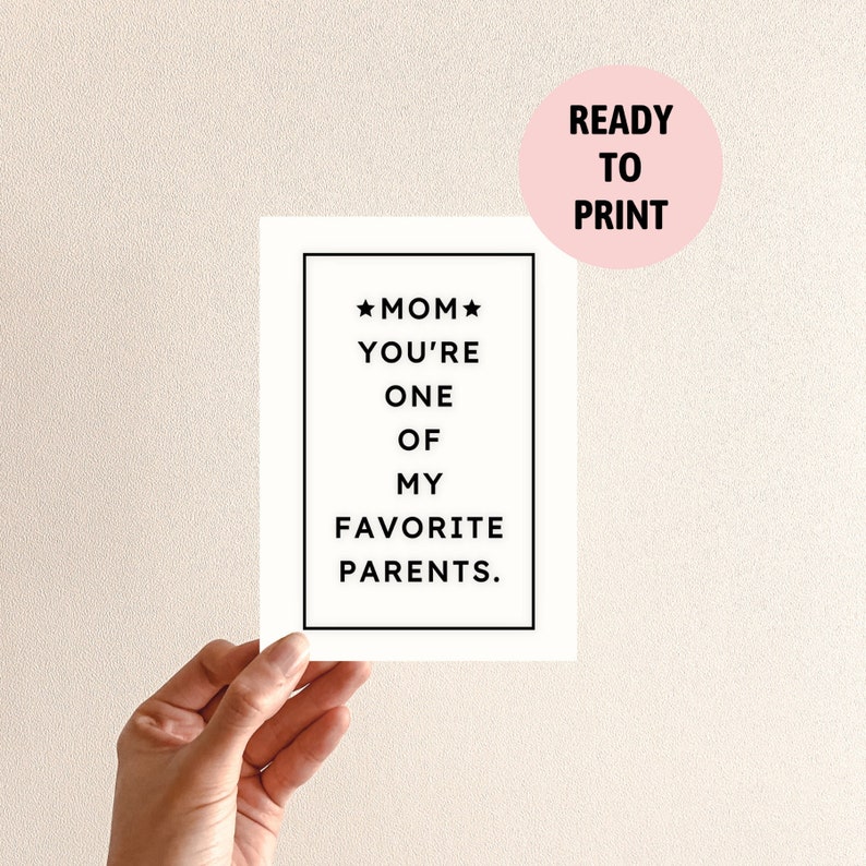 Funny Mother's Day PDF Printable Card Funny Card for Mom Gift for Mom ...