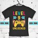 Level 9 Unlocked 9 Year Old Birthday Kids Gamer Retro Vintage 90s Gamer ...
