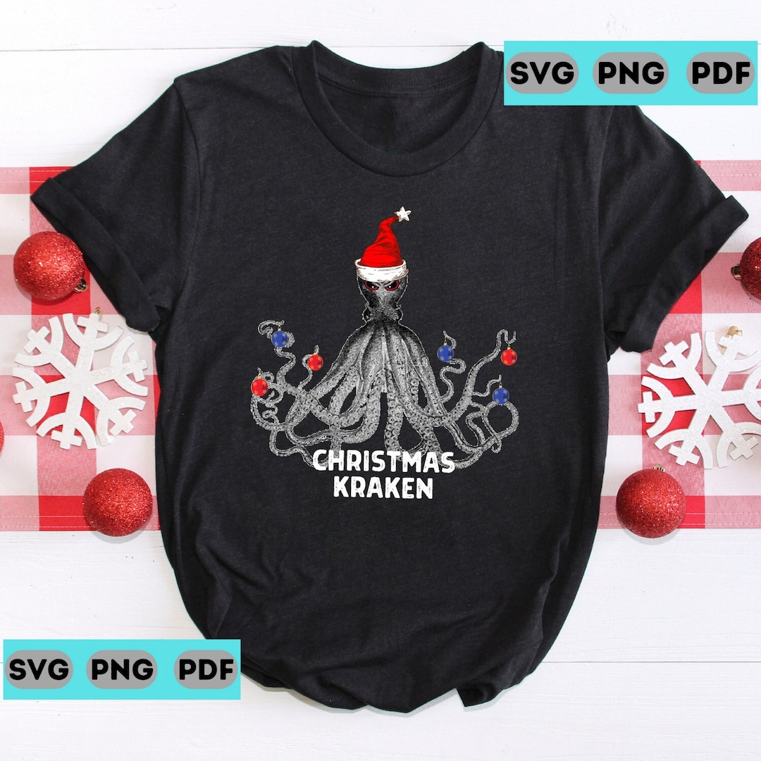 Christmas Kraken SVG PNG PDF Digital Print Download Cricut Sublimation ...
