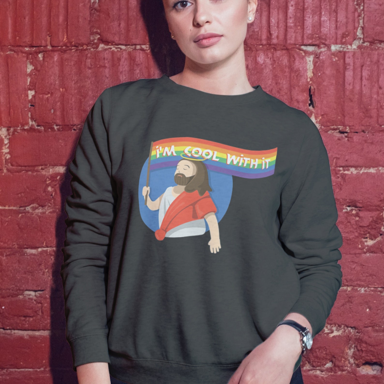 Gay Jesus I'm Cool With It LGBT Rainbow Gay Christian Pride Lesbian ...