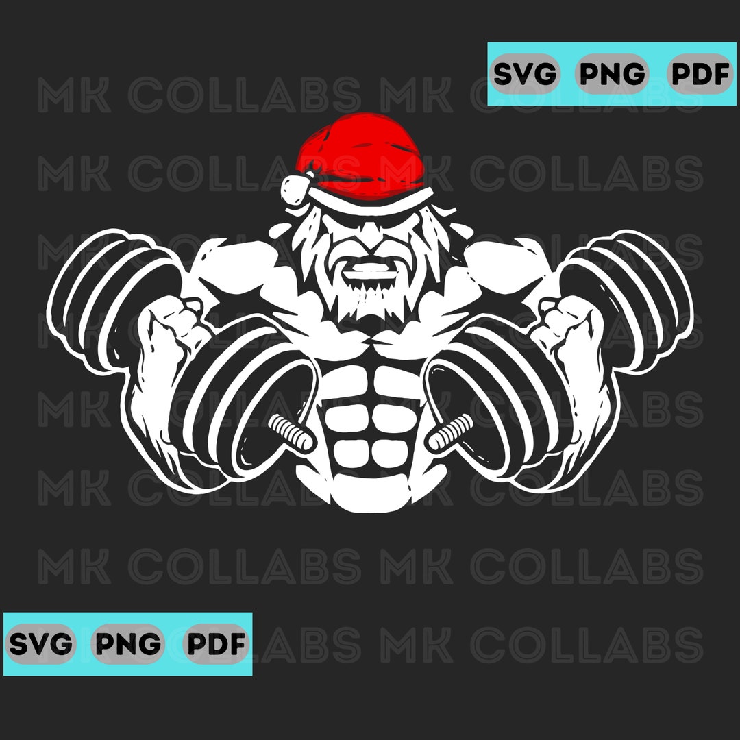 Merry Liftmas Buff Santa Christmas Workout SVG PNG PDF Digital - Etsy UK