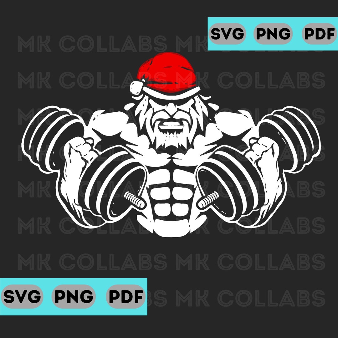 Merry Liftmas Buff Santa Christmas Workout North Swole SVG PNG PDF ...
