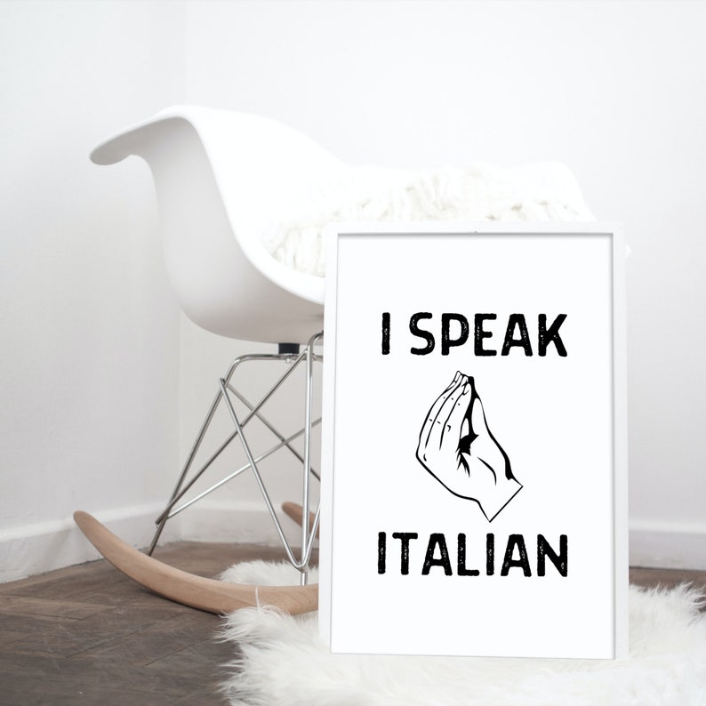 I Speak Italian Funny Italian Gifts Italy Wall Art Italiano - Etsy